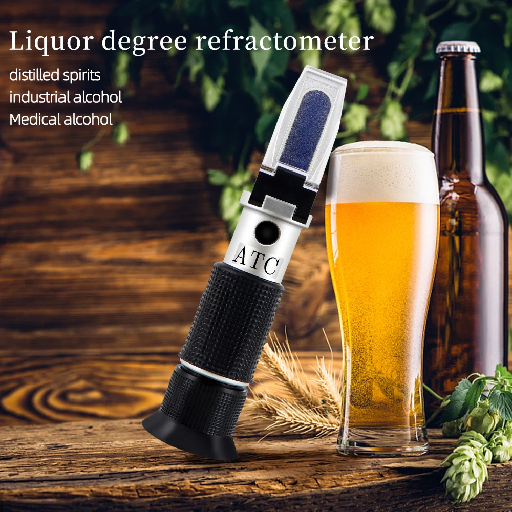 Handheld Alcohol Refractometer Liquor 0-80% Alcohol Content Tester Wine ...