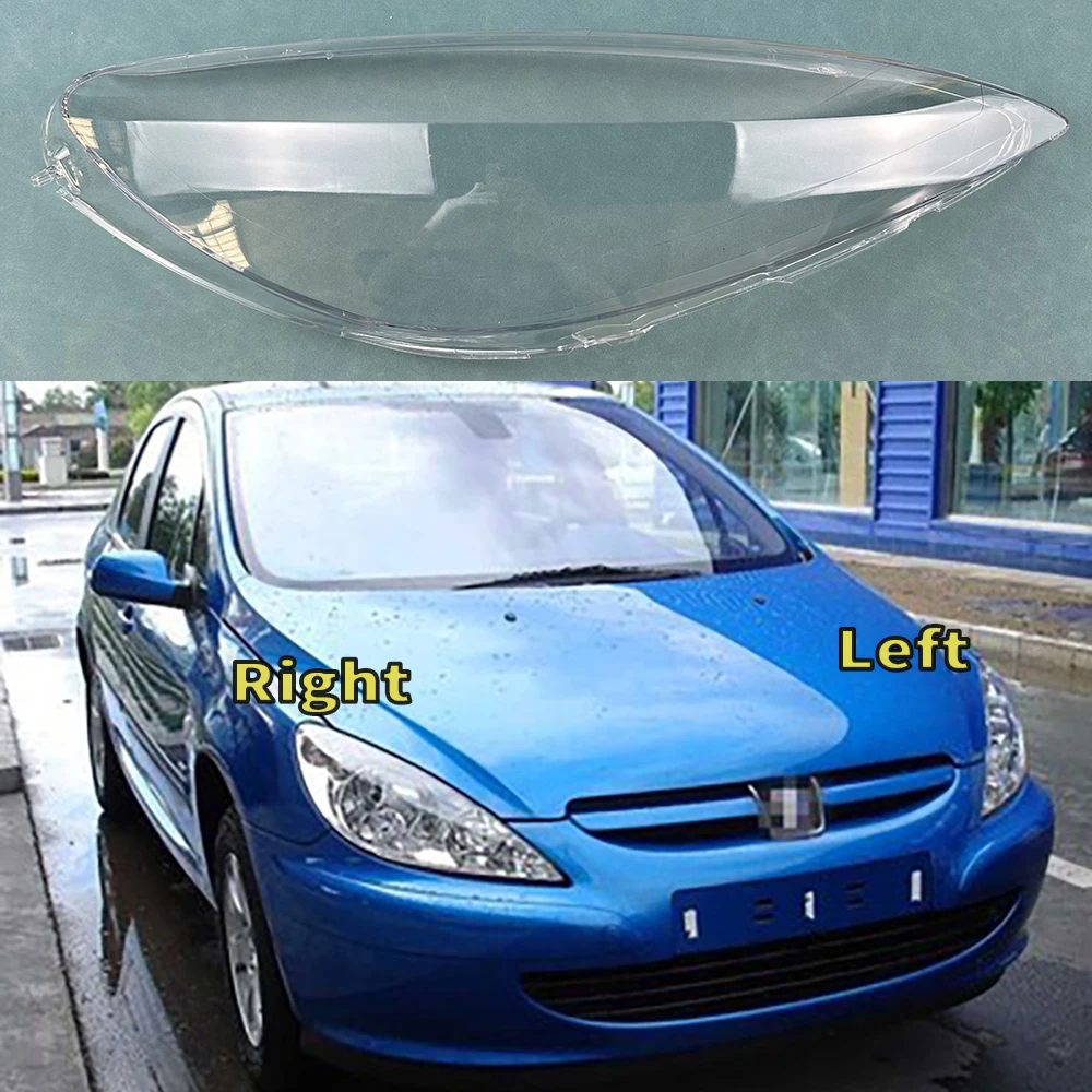 For Peugeot 307 2003-2007 Car Front Headlight Cover Headlamp Lampshade ...