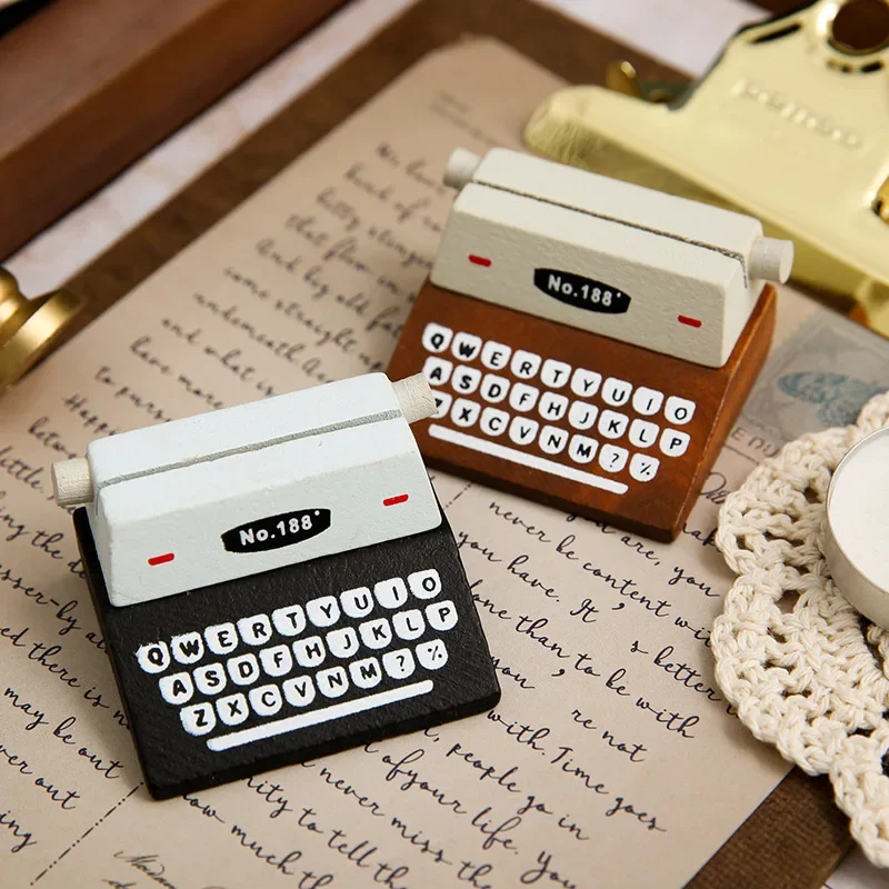 Vintage-Schreibmaschine-Form-Karten-halter-Holz-Memo-Clips-Foto-karten ...