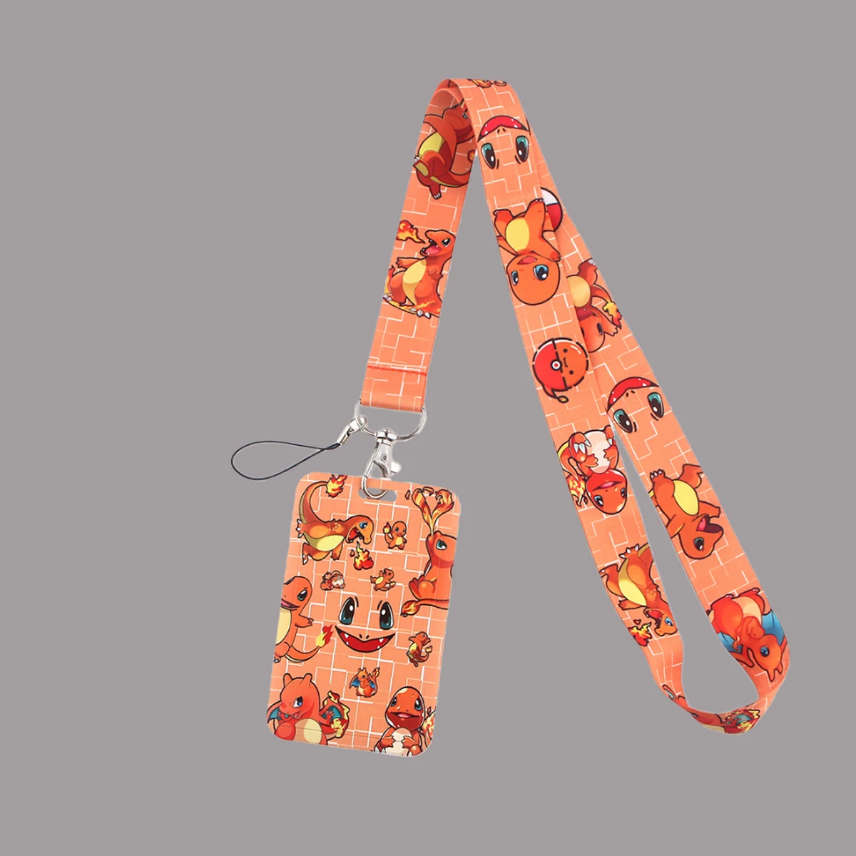 Cartoon Charmander Neck Straps Lanyard Keychain ID Credit Card Cover ...