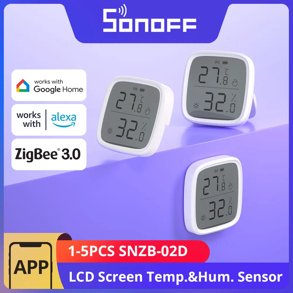 SONOFF-Sensor-inteligente-SNZB-02D-Zigbee-Sensor-de-temperatura-y ...