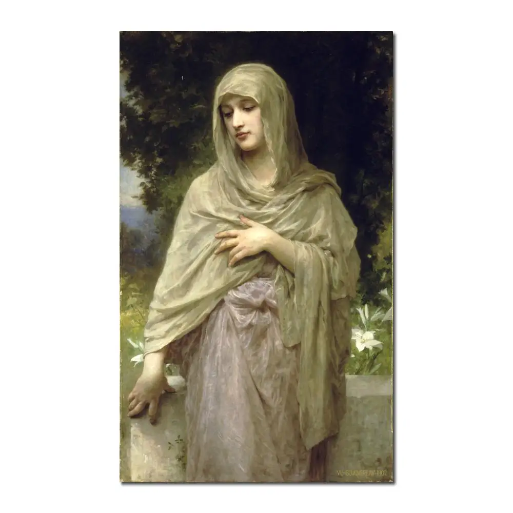 Famous Portrait Painting Modesty By William Adolphe Bouguereau Hand ...