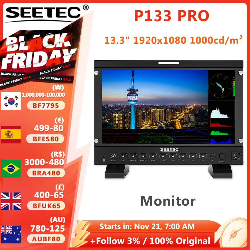SEETEC-P133-PRO-13-3-inch-1000nit-High-Bright-Broadcast-Monitor-Full-HD ...