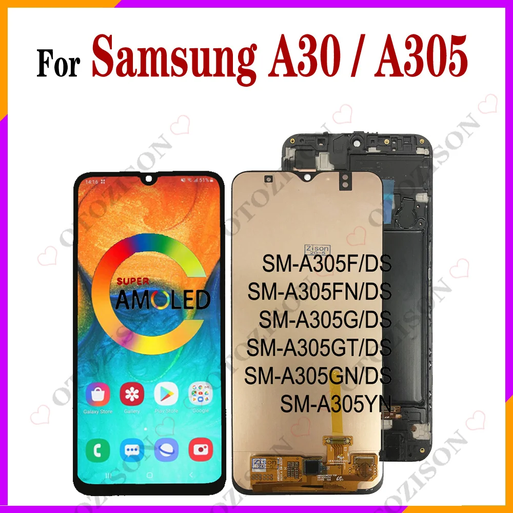 For-Samsung-For-Galaxy-A30-LCD-With-Frame-A305-Display-SM-A305F-DS ...
