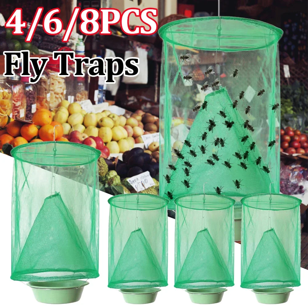 4-6-8PCS-Fly-Traps-Outdoor-Insect-Catcher-Killer-Pest-Control-Reusable ...
