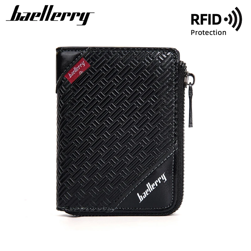 Baellerry New RFID Short Men Wallets Large Capacity Zipper Coin Pocket ...