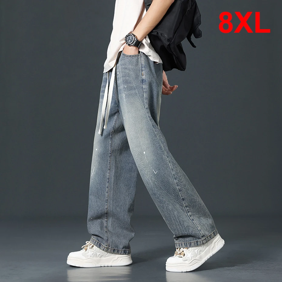 8XL-Plus-Size-Jeans-Men-Spot-Denim-Pant-Harajuku-Fashion-Casual ...