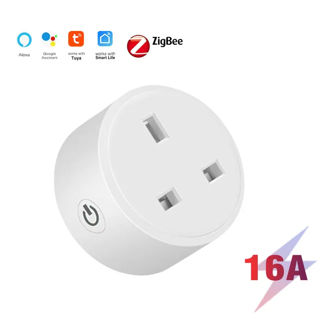 Tuya Zigbee Smart Socket wifi UK Plug realizes Whole-house intelligence by Zigbee Hub gateway ...