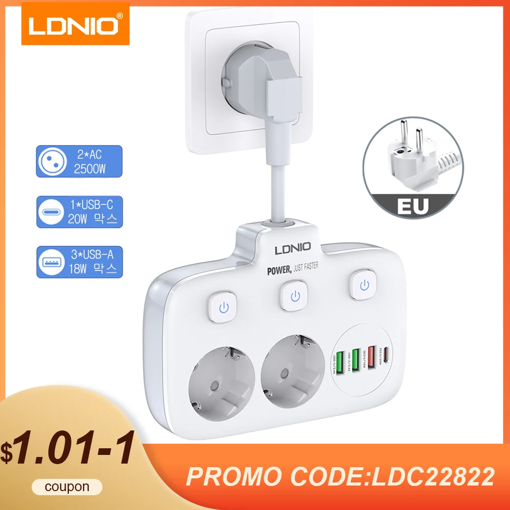 LDNIO-Power-Strip-Adapter-for-Europlug-4-USB-Output-Electrical-Socket ...