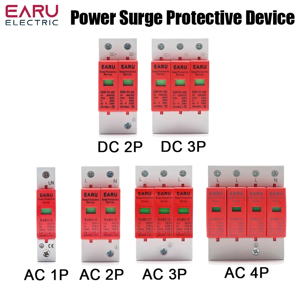 Power-Surge-Protective-Device-SPD-Arrester-Low-Voltage-House-1-2-3-4 ...