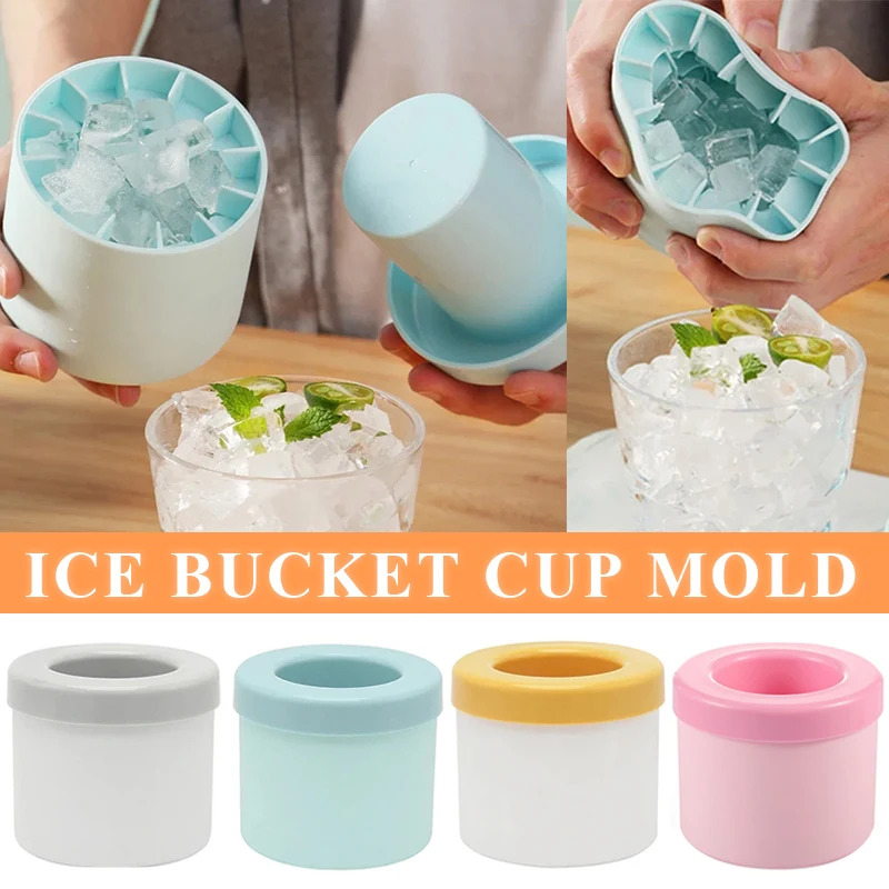 Ice-Bucket-Cup-Mold-Cylinder-Ice-Cube-Tray-Silicone-Mold-Quickly-Freeze ...