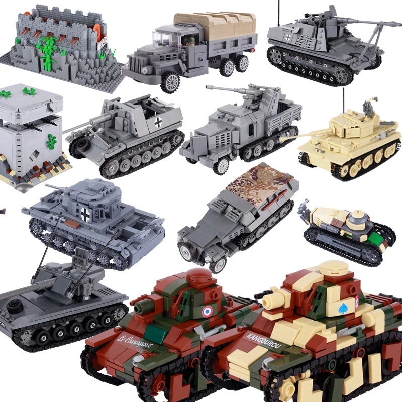 MOC-WW2-Military-Vehicle-Main-Battle-Tank-Building-Blocks-German-US ...