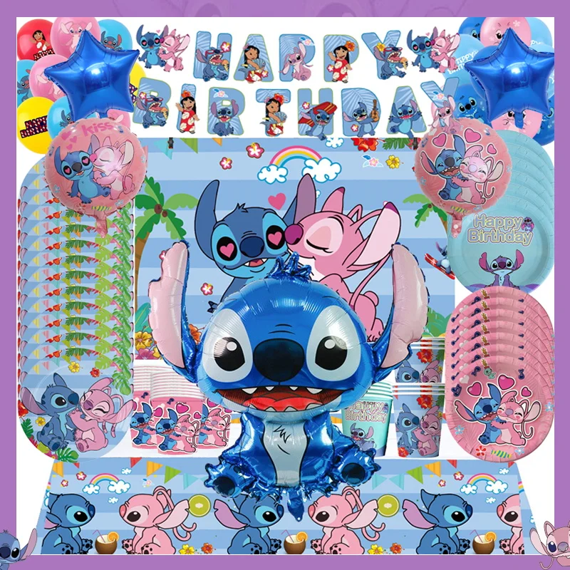 Decoraci-n-de-fiesta-de-cumplea-os-de-Disney-Stitch-Kit-de-pancarta-de ...