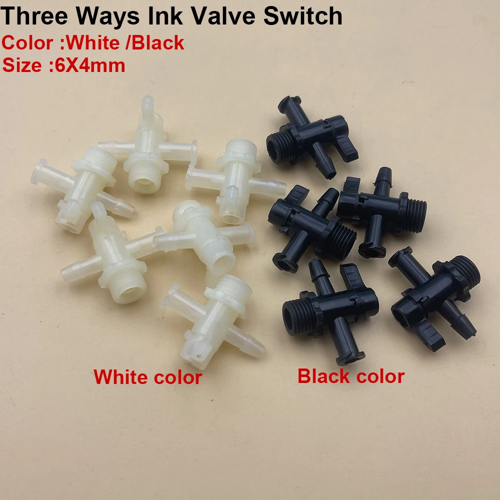 5PCS-Three-Way-Plastic-Manual-Valve-Ink-Cartridge-Switch-Ink-Tube-Valve ...