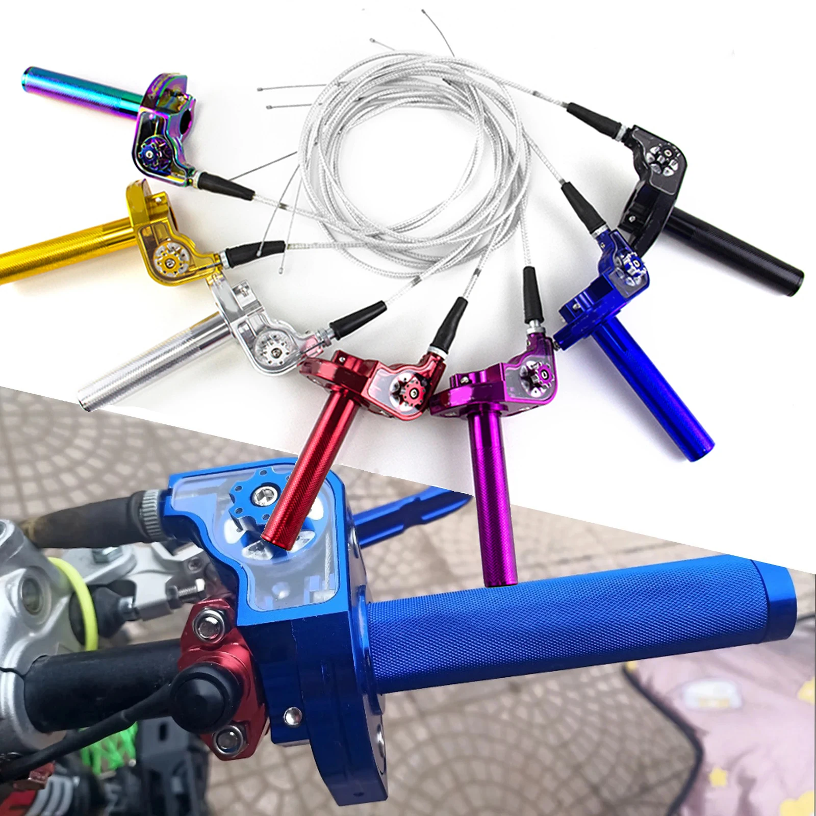 7/8'' Universal Motorcycle Handlebars Accelerator Twist Throttle Handle ...