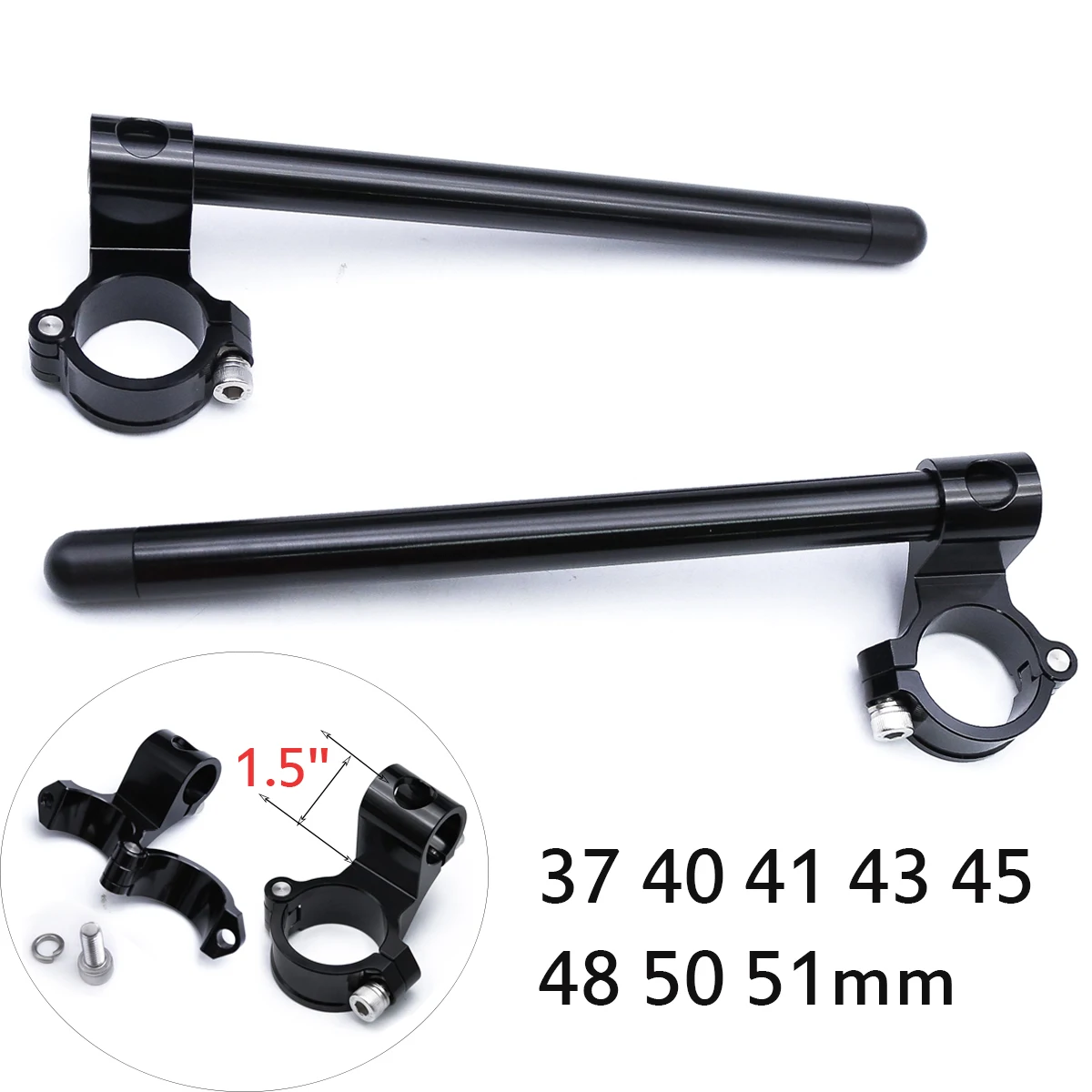 Motorcycle-22mm-Handlebar-Universal-1-5-Inch-Rised-Riser-Clipon-Clip-On ...
