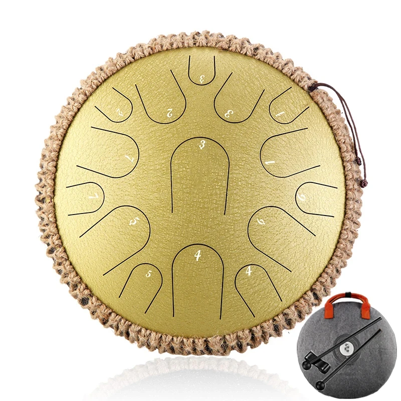 Hluru-Professional-Glucophone-14-Inch-15-Notes-Steel-Tongue-Drum-Key-D ...