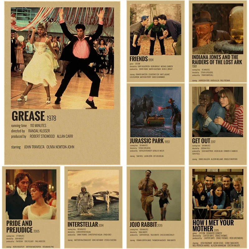 Classic-Movie-TV-Show-Retro-Posters-Grease-Friends-Prints-Vintage ...