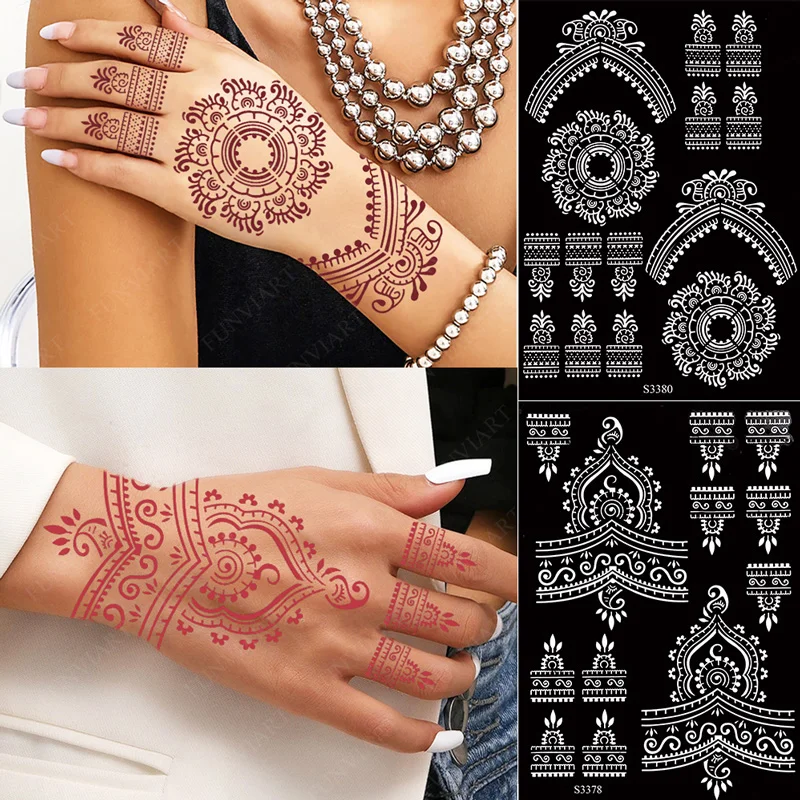 Hollow-Drawing-Henna-Template-for-Hand-Henna-Tattoo-Stencil-Flower ...