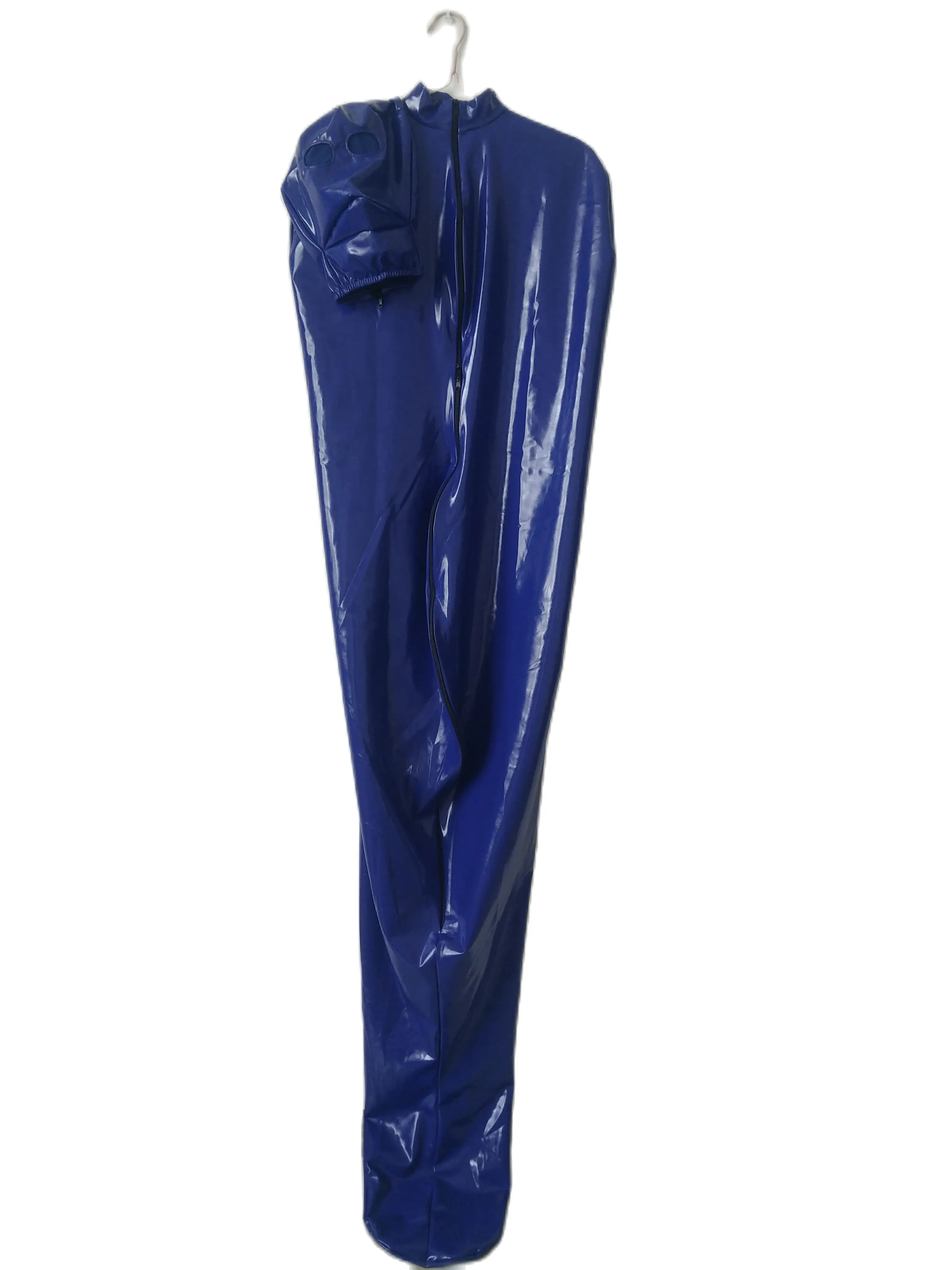 Fetish pvc faux leather mummy bodysuit Spandex Sleeping Bag Zentai ...