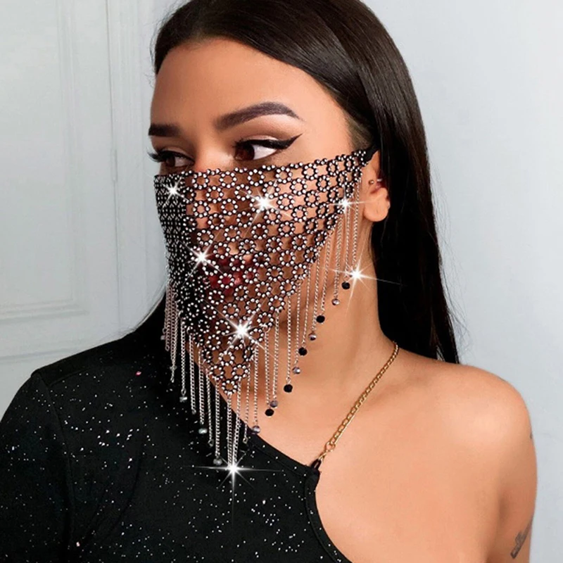Luxury face mask washable Party Mask Crystal Face mask Masquerade Face ...