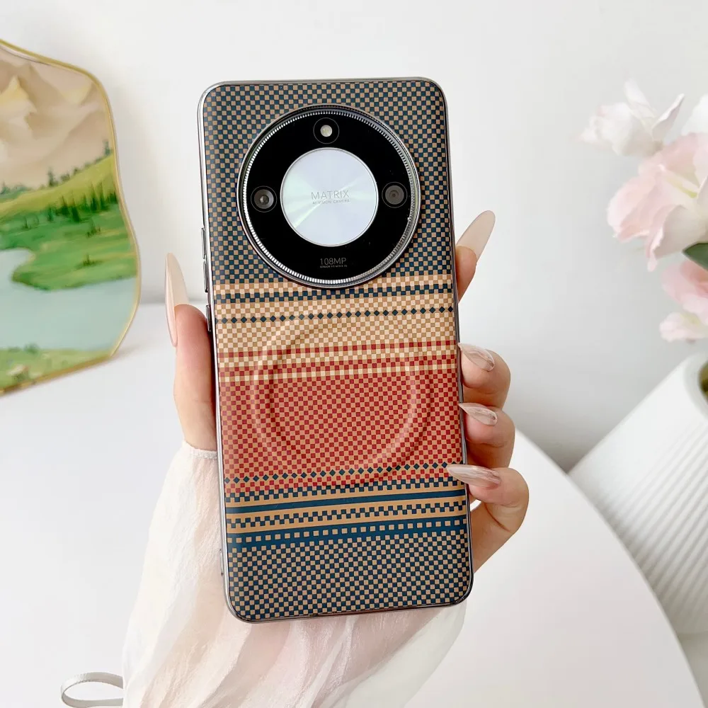 For Huawei Honor X9B Case Hard Carbon fiber Magnetic wireless charging ...
