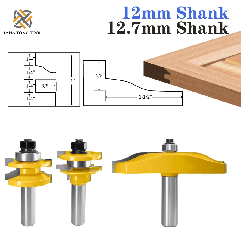 3Pcs-Milling-Cutter-Wood-Carving-Door-Panel-Cabinet-Tenon-Router-Bit ...