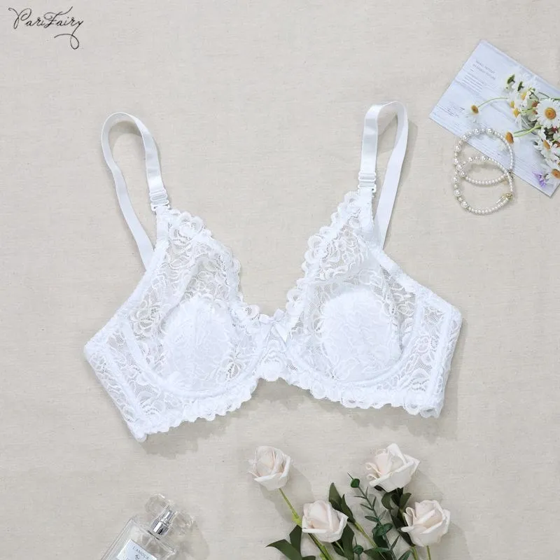 Beauwear-Bralette en dentelle florale pour femme, soutien-gorge fin avec fil, bonnet triangle ...