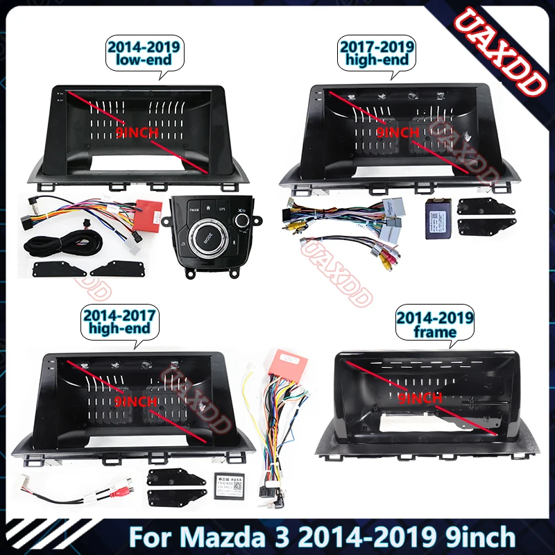 For 2014-2019 Mazda 3 9inch Car dvd gps Radio Android stereo Harness ...