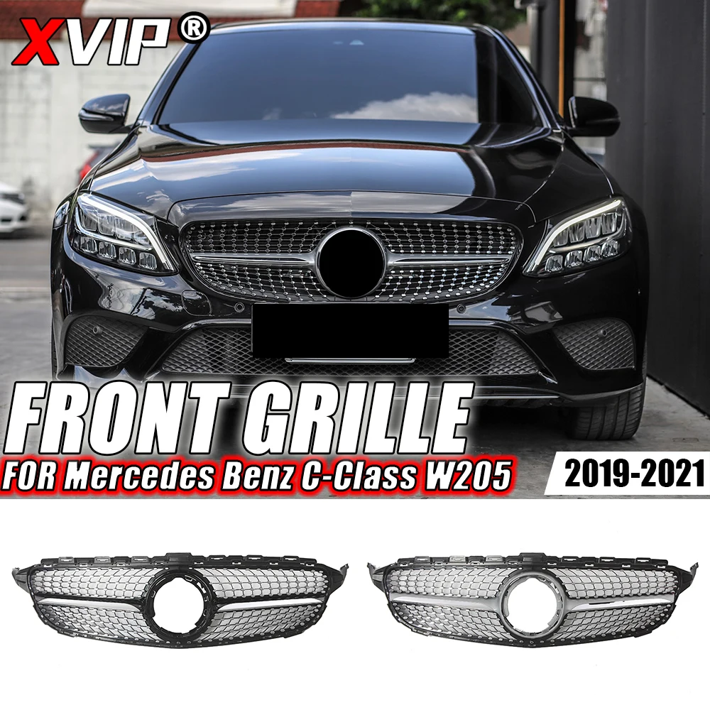 XVIP-Chrome-Black-Diamonds-Style-Front-Bumper-Grille-For-Mercedes-Benz-C-Class-W205-C300-C250.jpg