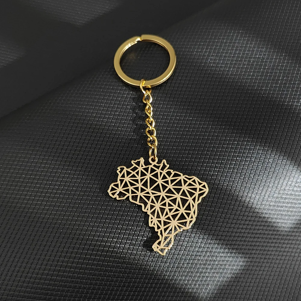 Stainless-Steel-Brazil-Map-Keychain-World-Maps-Pendant-Keychains-Car ...