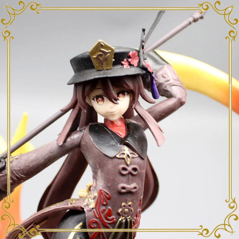 24cm Genshin Impact Flaming Hu Tao Anime Figure Original Beautiful Girl ...