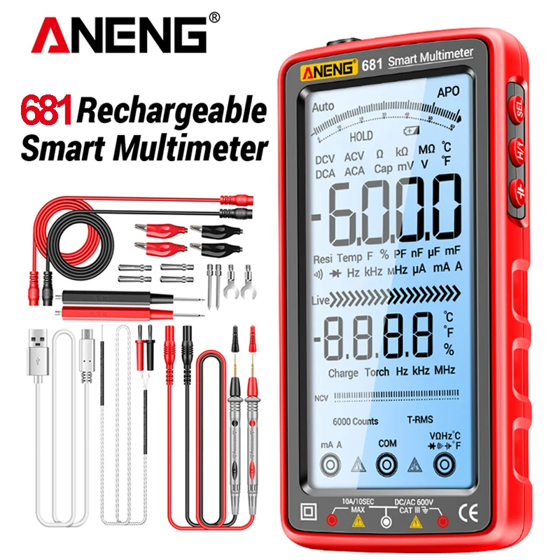 ANENG-681-Digital-Multimeter-Professional-Rechargable-AC-DC-Voltage-Non ...