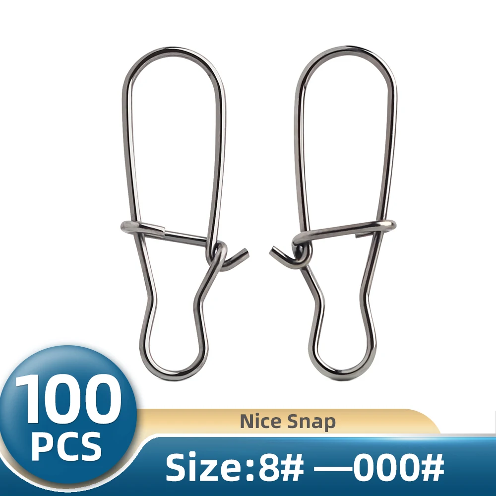 TIANNSII-100pcs-Stainless-Steel-Nice-Hooked-Snap-Pin-Fishing-Rolling ...