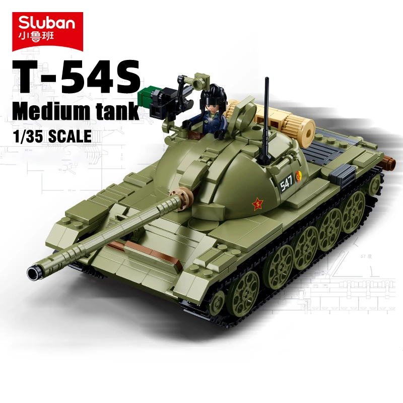 2023 New Sluban T 54 Main Battle Tank Building Block Classic World War ...