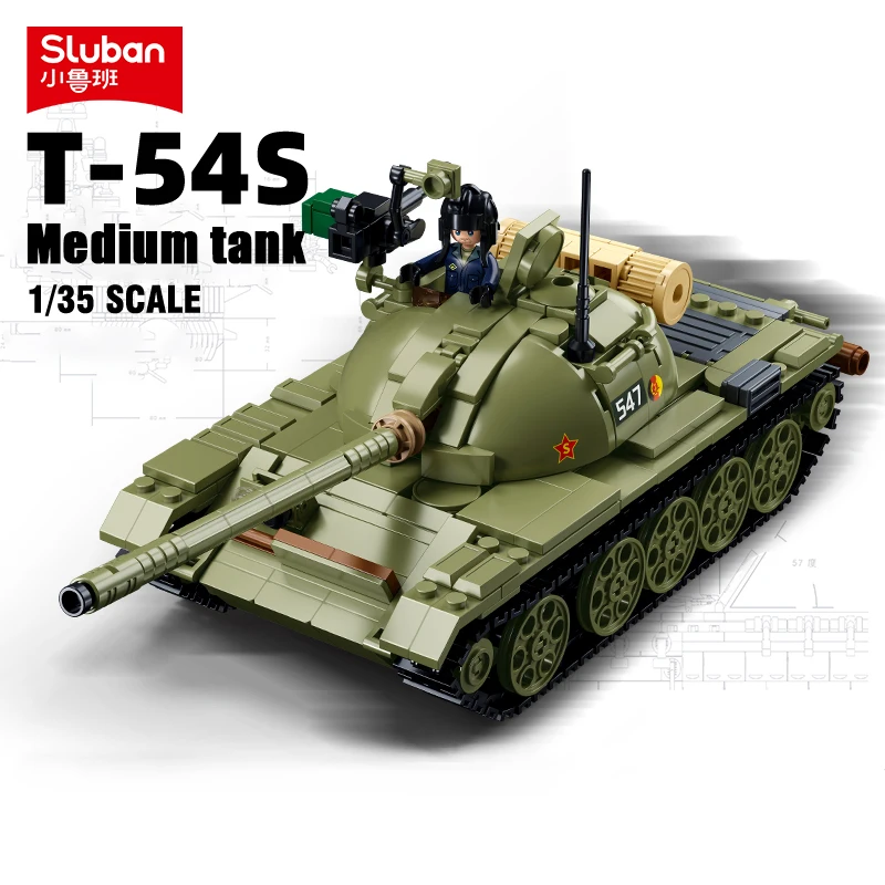 2023 New Sluban T 54 Main Battle Tank Building Block Classic World War ...