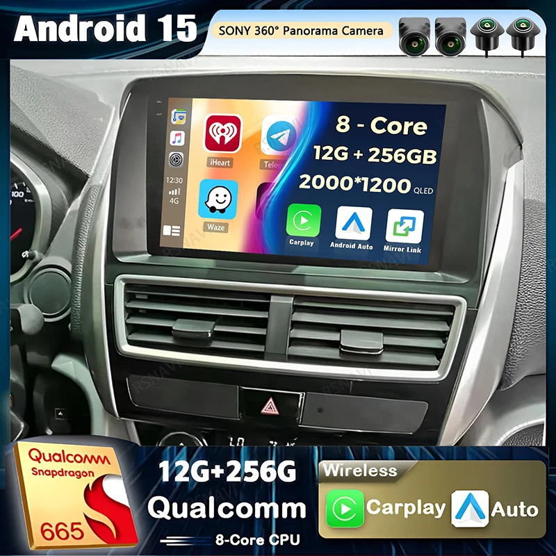 Android 15 Qualcomm CarPlay Car Radio For Mitsubishi Eclipse Cross 1 ...