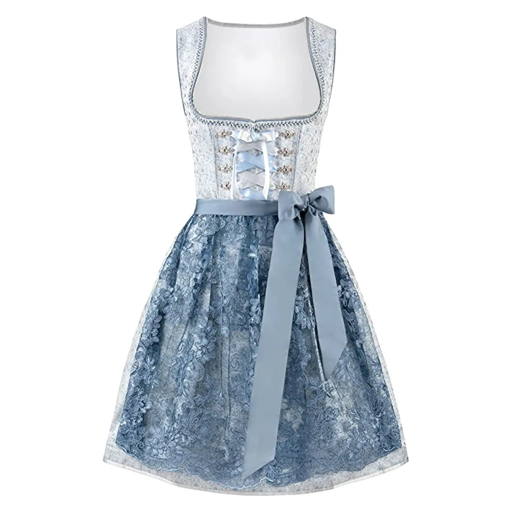 Cosplay Uniform Lovely Girl Lolita Sexy Puff Sleeves Midi Dress