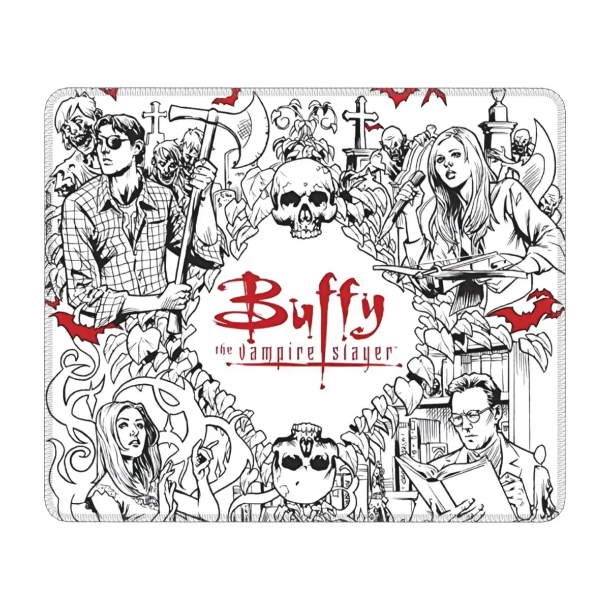 Buffy The Vampire Slayer Laptop Mouse Pad Square Mousepad Non-Slip ...