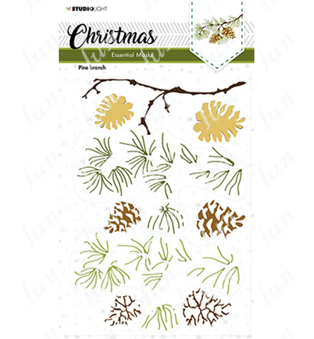 Pine Branch Template Stencil
