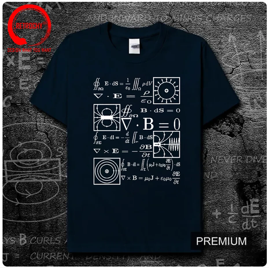 Electromagnetic-Physics-Maxwell-Equation-Formula-Printed-T-Shirt-Summer ...