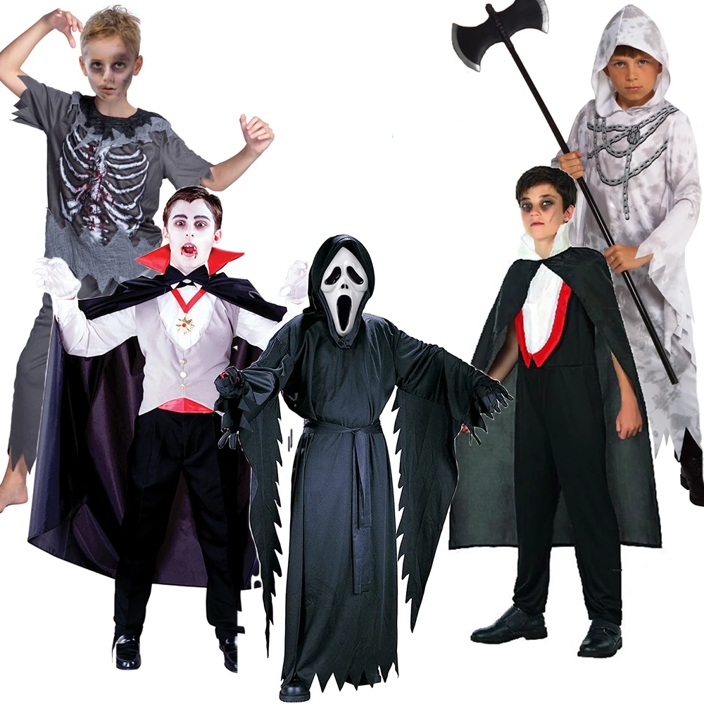 Reneecho-Boys-Scream-Ghost-Face-Costume-Kids-Vampire-Costume-Child ...
