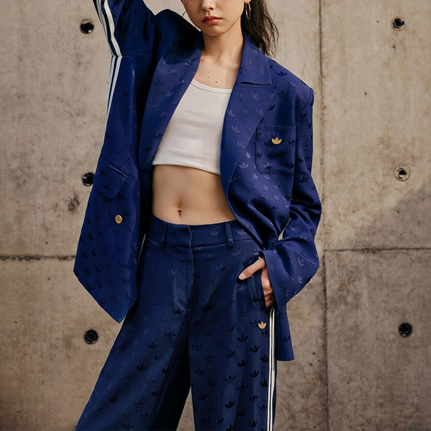 Adidas genuine clover women's casual and fashionable sports suit jacket ...