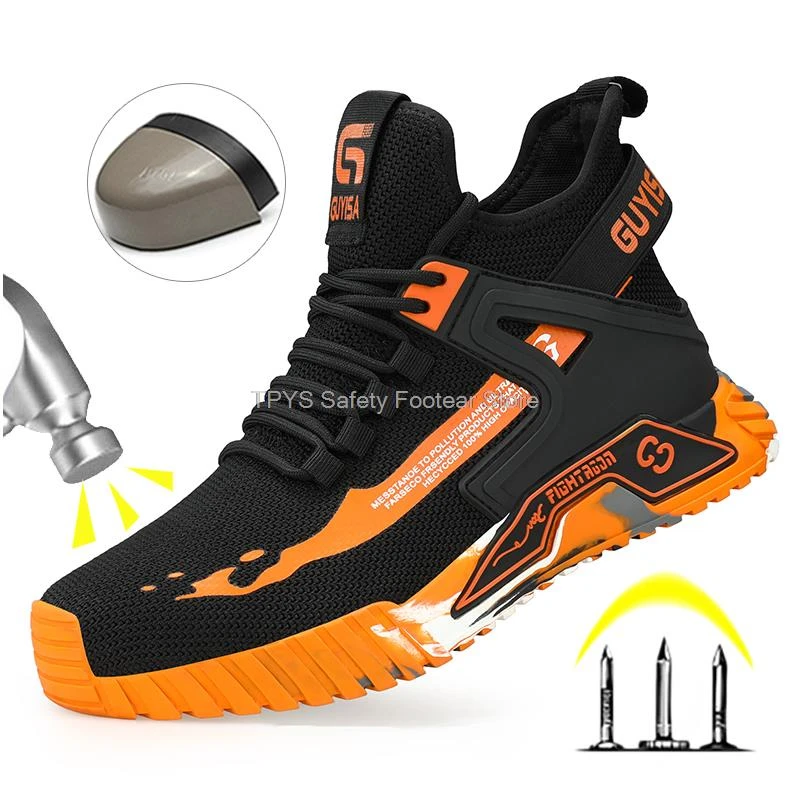 Safety Shoes Man for Work Shoes for Men High Top Steel Toe Safety Boots ...