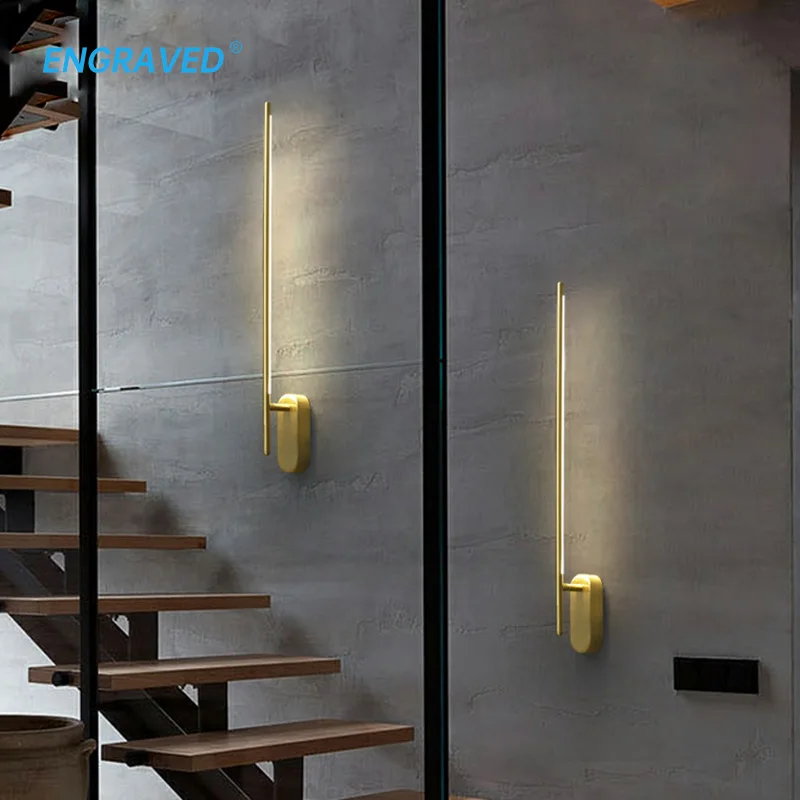 Modern-Copper-Tube-LED-Wall-Lamp-Upper-And-Lower-Background-Opposite ...