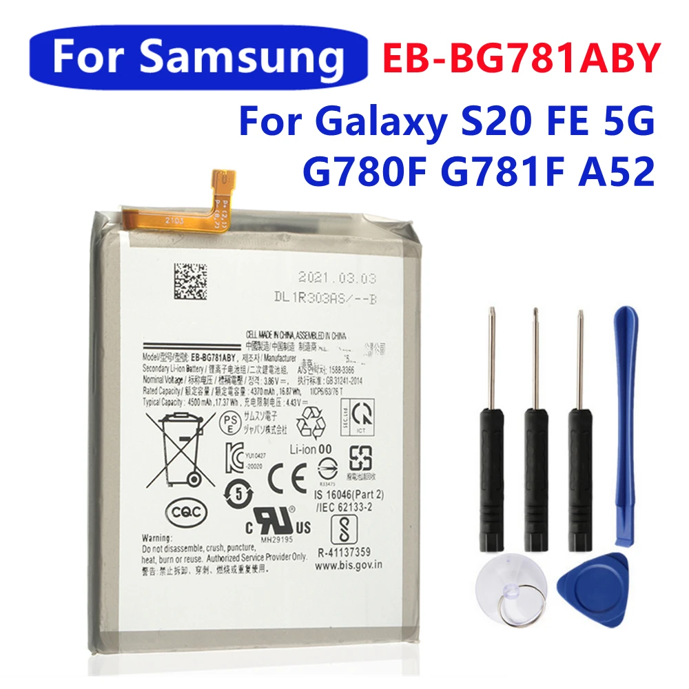 EB-BG781ABY 4500mAh For Samsung Galaxy S20 FE 5G A52 G780F G781F G780 ...