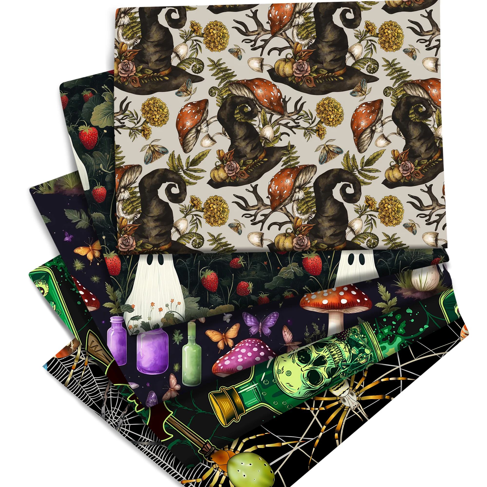 57x19.68 inch Retro Halloween Print Polyester Cotton Fabric for Party ...
