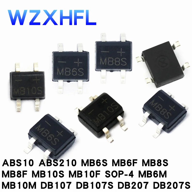 20PCS MB6F MB6S MB8F MB8S MB10F MB10S ABS8 ABS10 ABS210 DB104S DB105S ...