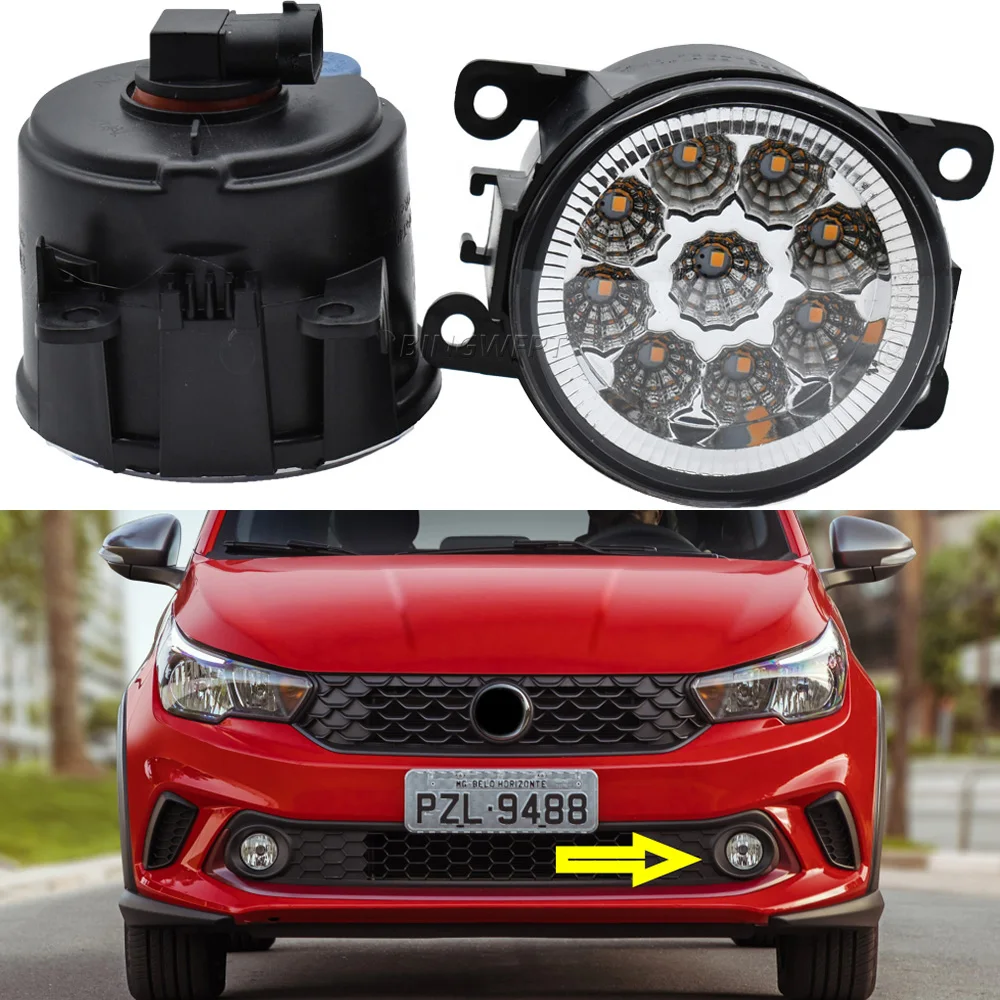 DRL 12V H11 Fog Lamps for Fiat Argo 358 2016 2017 2018 2019 2020 2021 ...