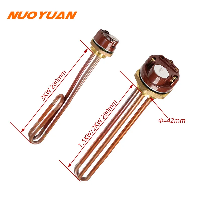 Dn32 1 1/4" Copper Heating Element With Thermostat 220v 2kw/3kw Water ...